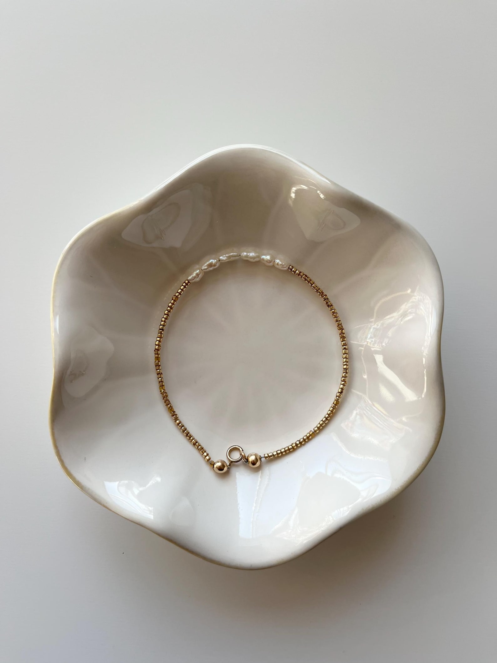 Connie Bracelet | Small Beaded Bracelet, Seed Bead Bracelet for Women, Dainty Bracelet, Gold ...