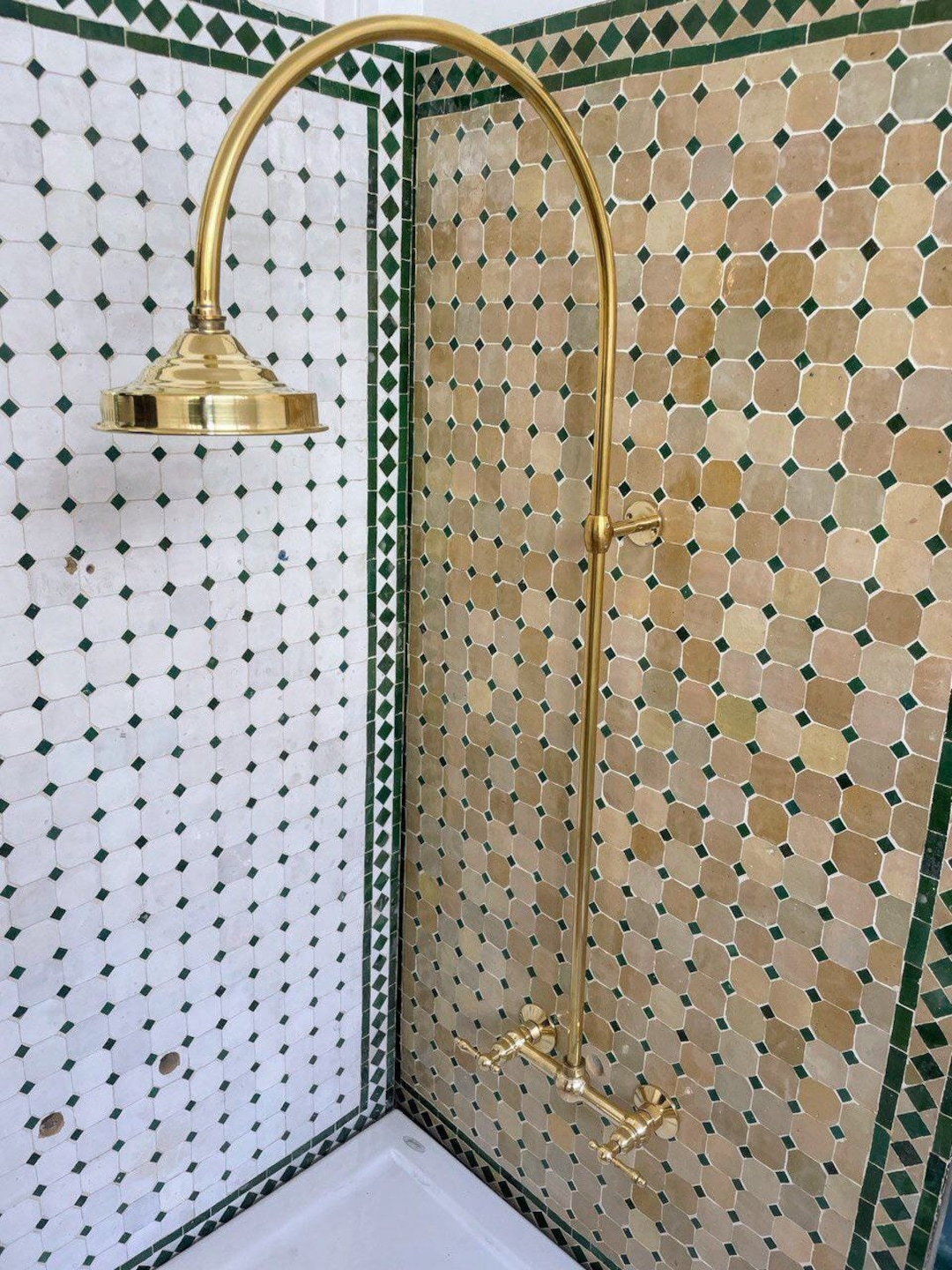 Luxury Solid Brass Shower System, Wall Mount Shower System With Rain ...