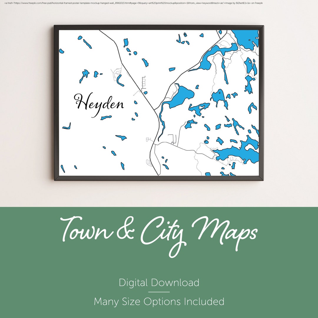 Heyden Ontario Canada Town Map Northern Ontario Maps Algoma - Etsy