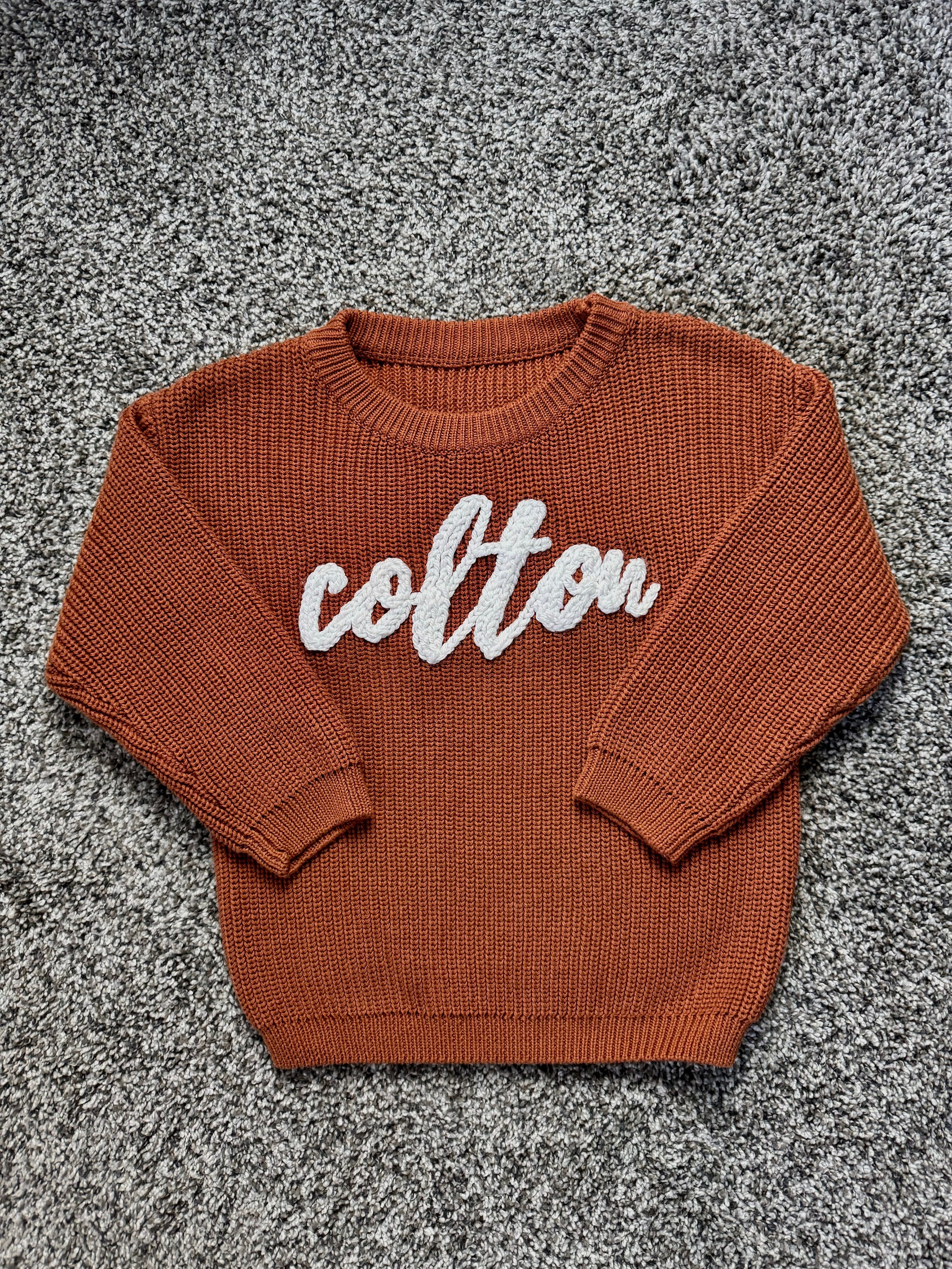 Customized Name Chunky Knit Sweaters Infants/toddlers - Etsy