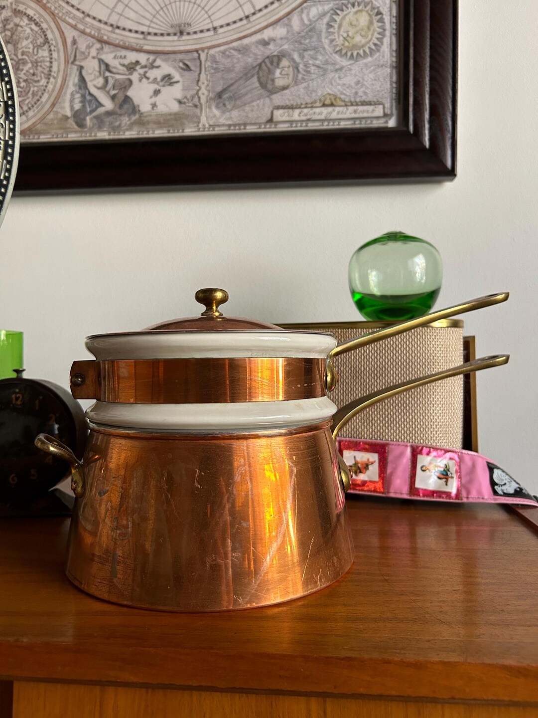 MCM HALL Copper and Ceramic Double Boiler - Etsy