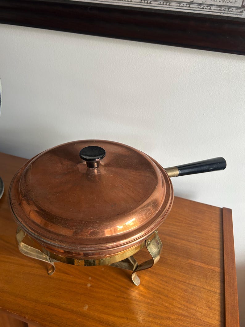 Vintage MCM Copper and Brass Chafing Dish - Etsy