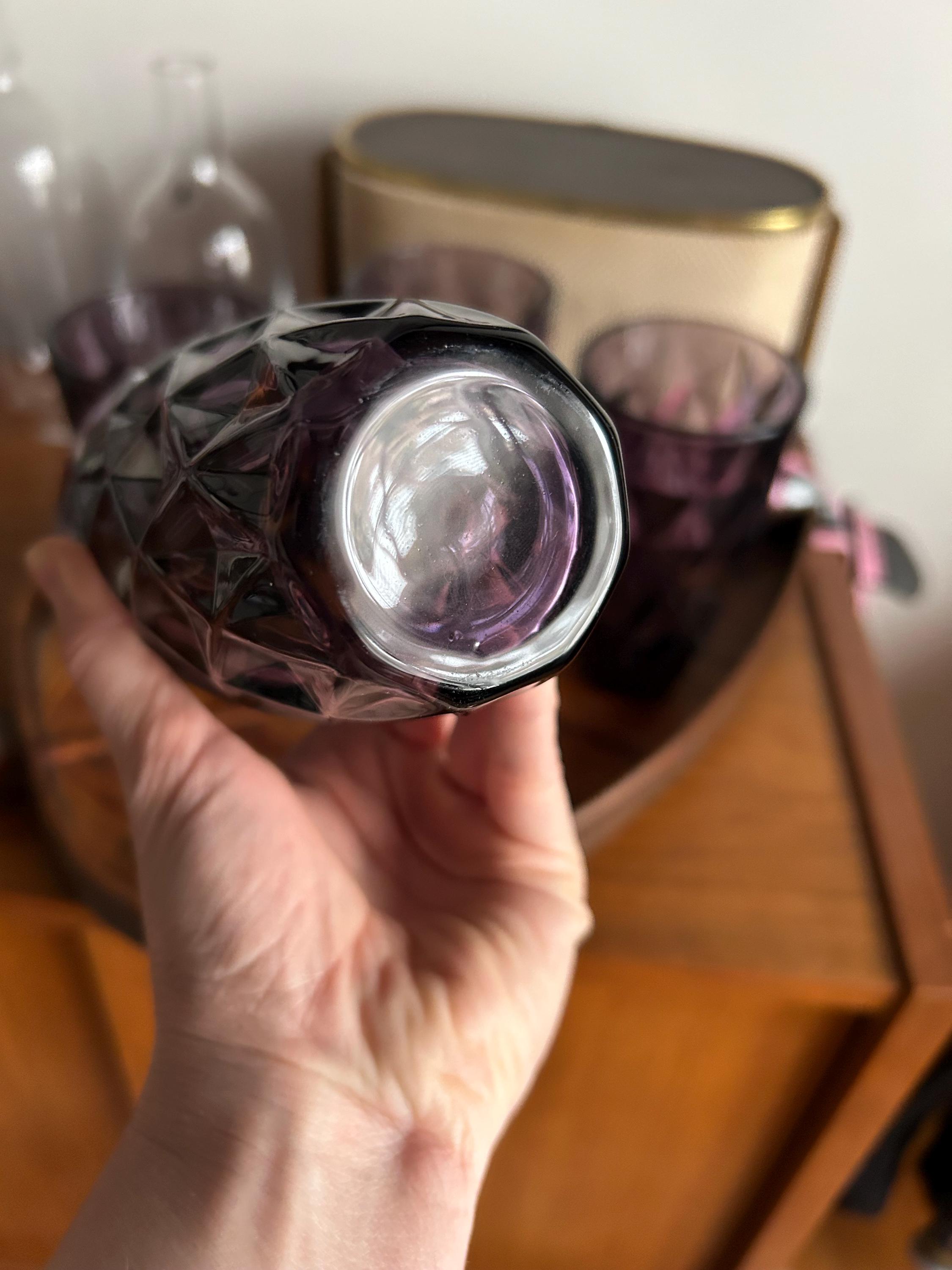 Purple Vintage Drinking Glasses, Set of 4, Vintage With Slight Uranium ...