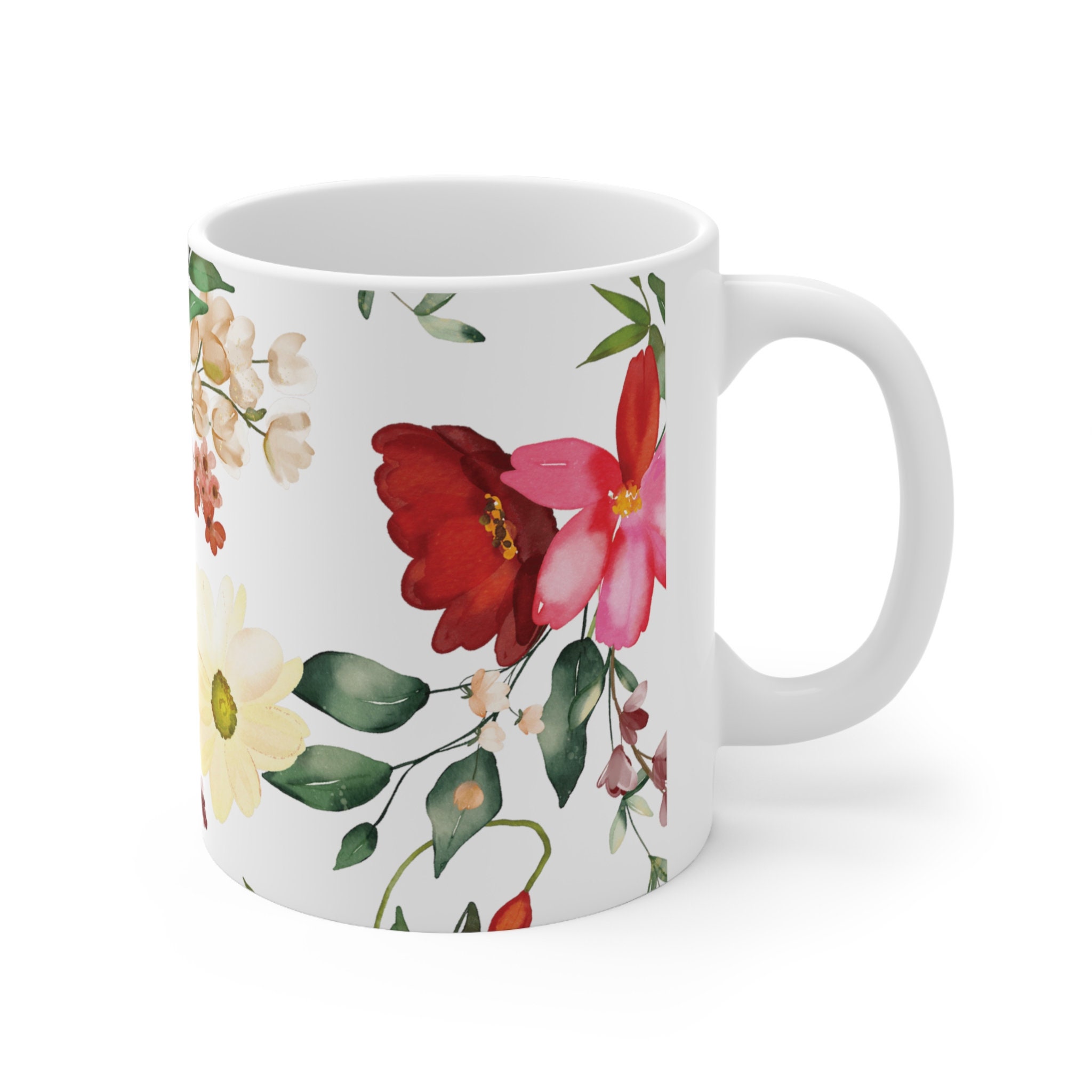 Flower Mugs Floral Flower Coffee Mugs Chocolate Mugs - Etsy
