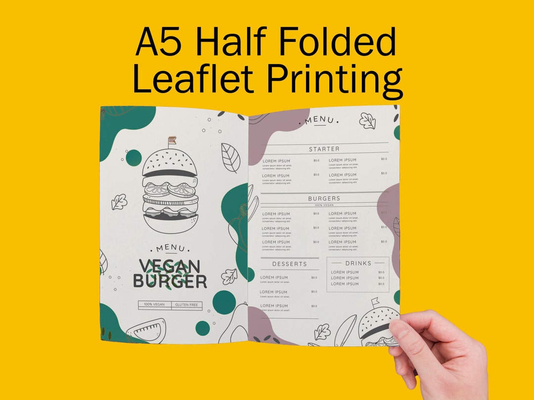 Custom Half-folded Leaflet Printing, A5 Bifold Leaflet, Menu Printing ...
