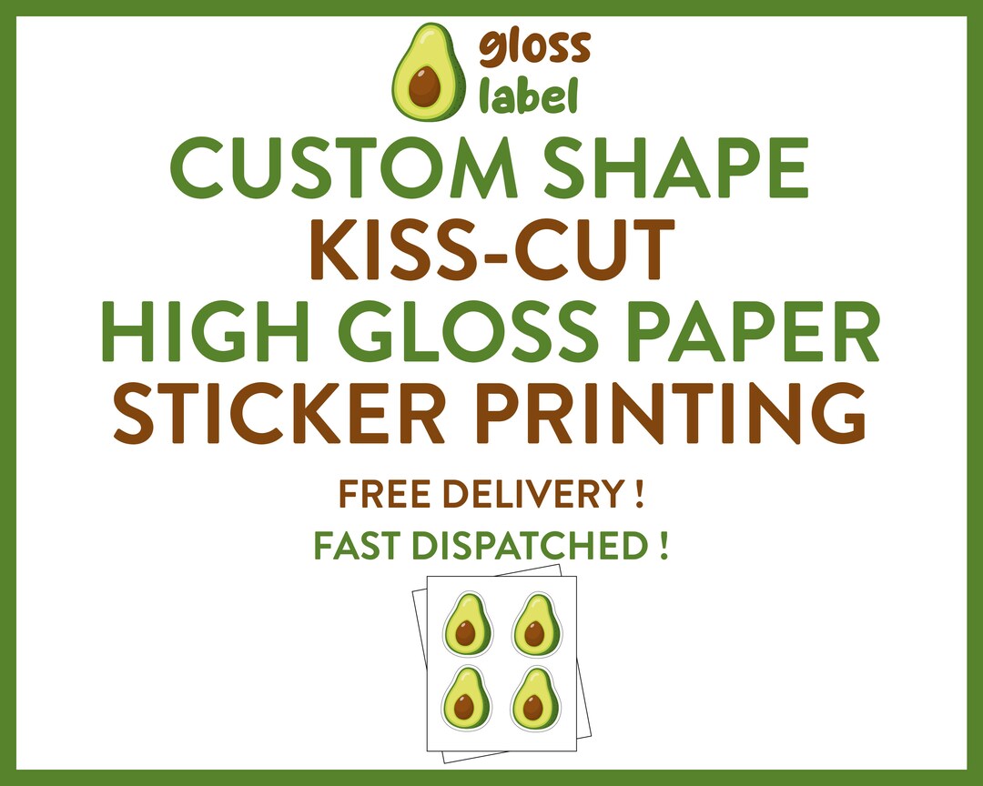 Kiss Cut Sticker, Custom Shape Labels, Personalised Gloss Sticker Printing, Gloss Paper Printing ...