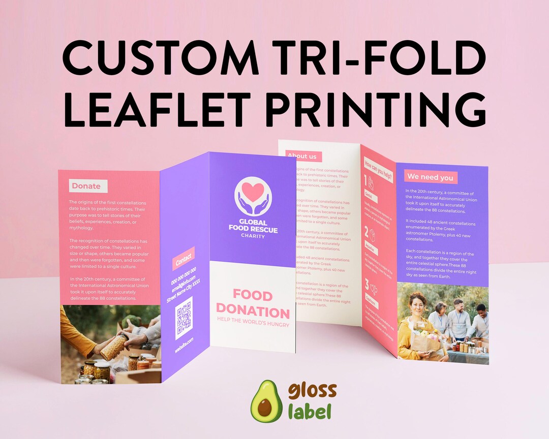 Custom Tri-fold Leaflet Printing, DL C Fold Leaflet, Menu Printing ...
