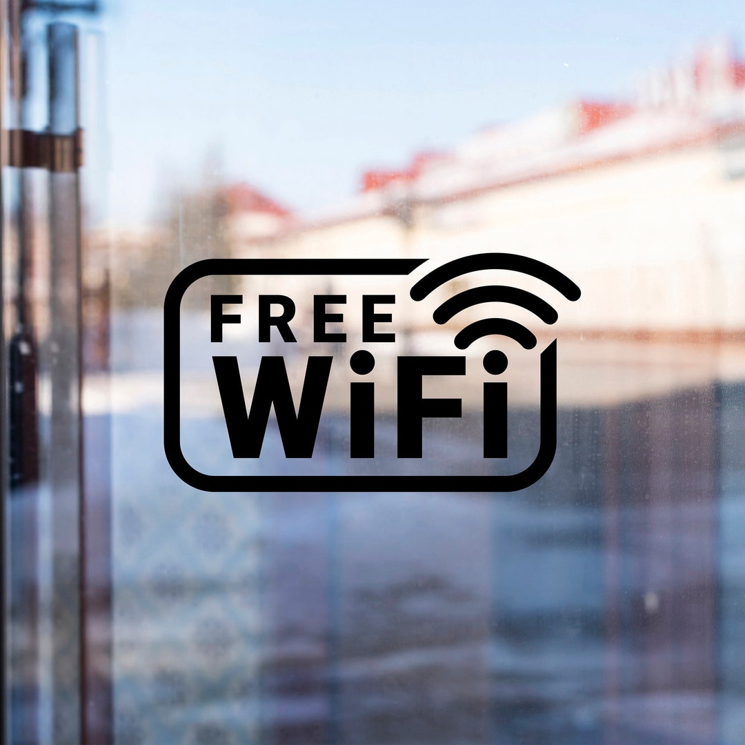 Free Wifi Vinyl Decal - Free Wifi Sticker for Business - Business Sign ...