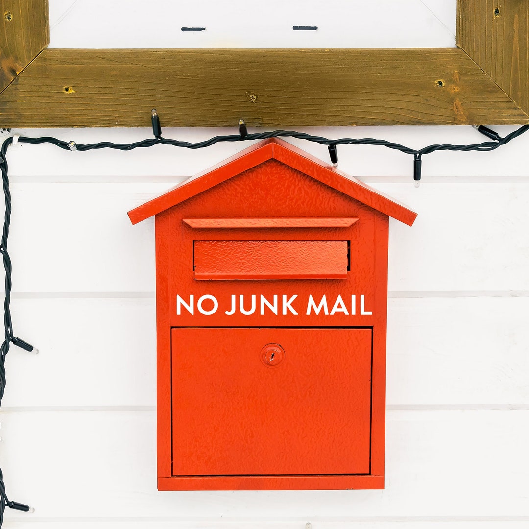 No Junk Mail Sticker, No Junk Mail Vinyl Decal, Postbox Label ...