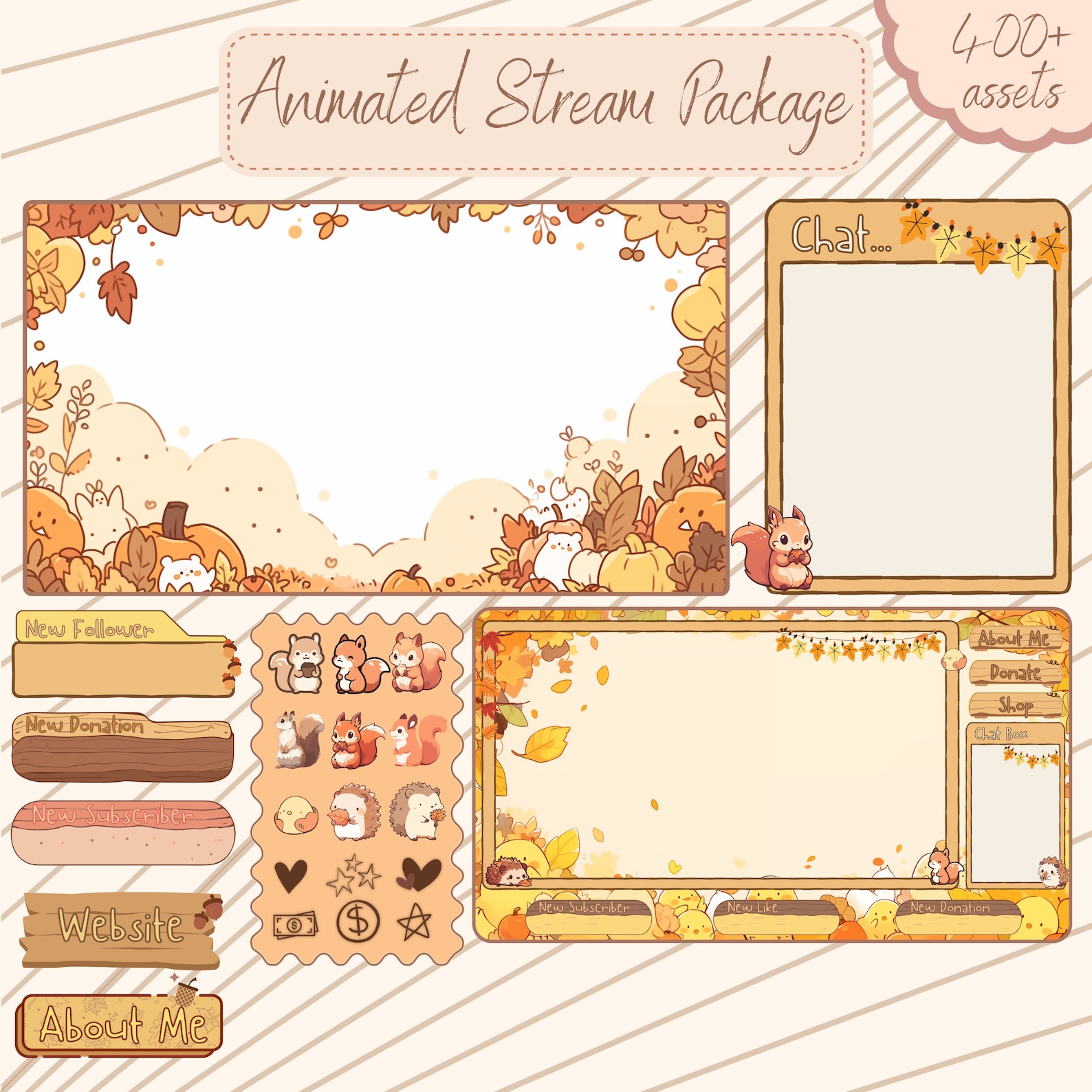 Fall Animated Cozy Stream Overlay for Twitch Cozy Overlay - Etsy UK