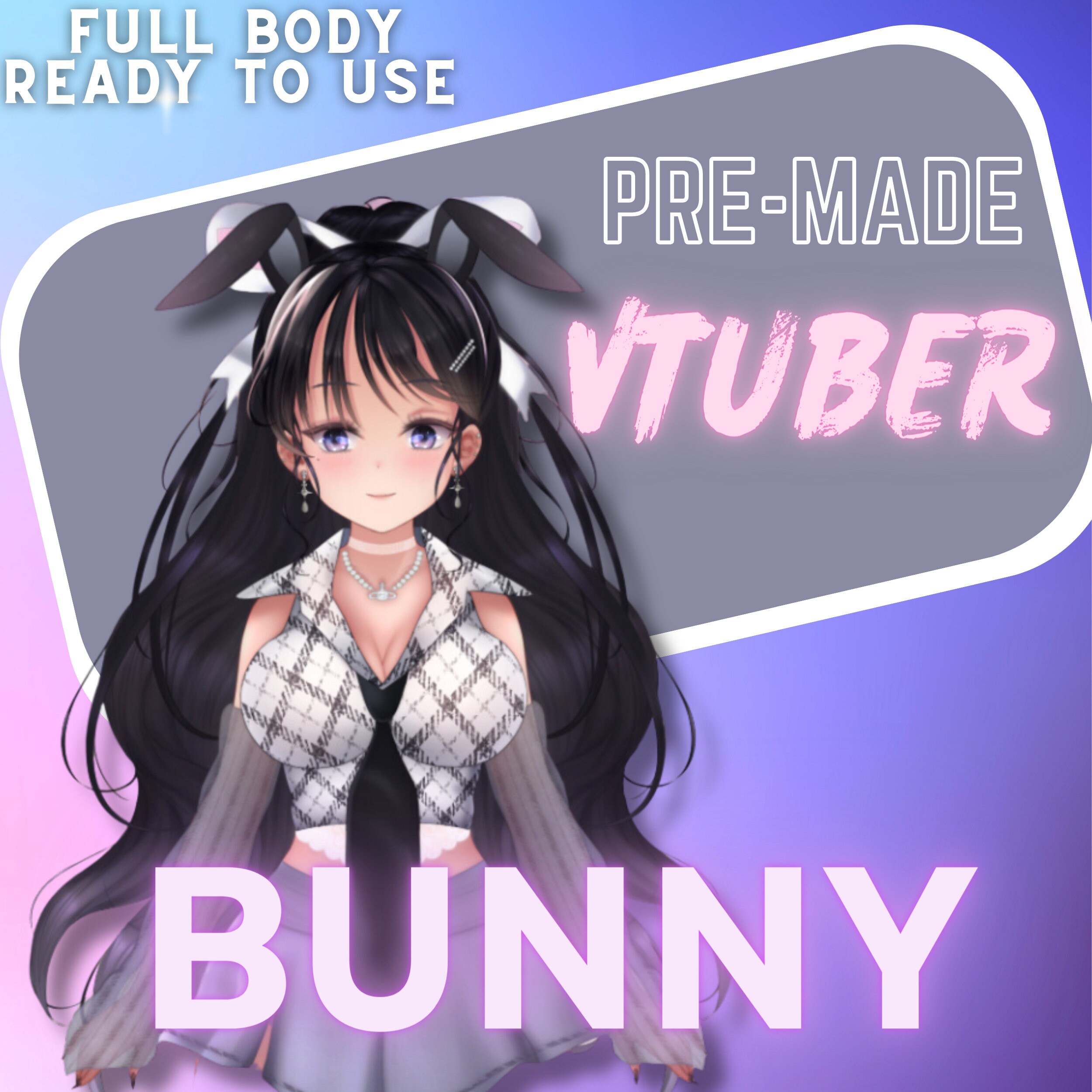 Live2d Vtuber Model, Bunny Vtuber, Full Body Vtuber Model, Pre-made ...