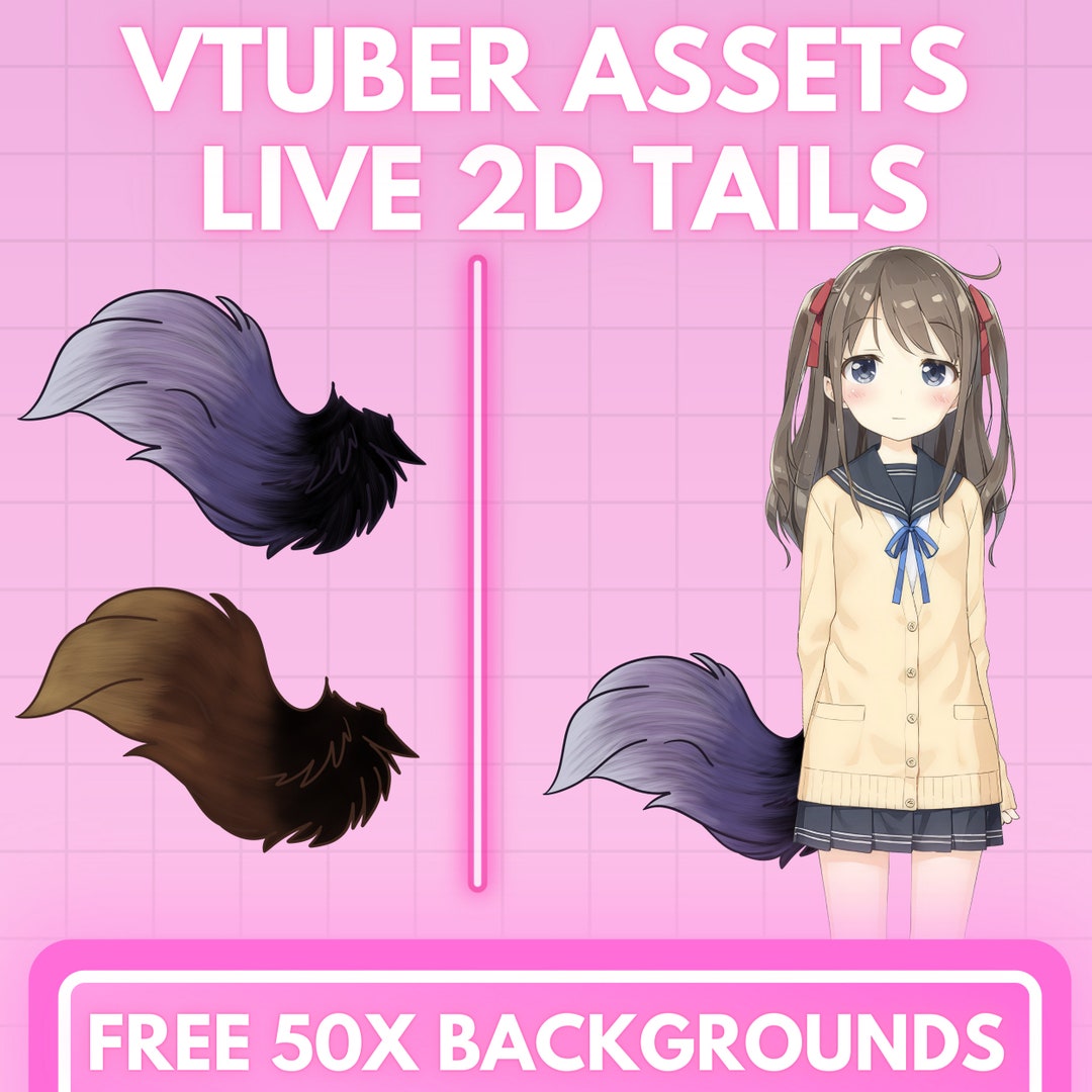 Premade Live 2d Tails Assets Vtuber Assets Rigged Live 2d Fluffy Cat ...