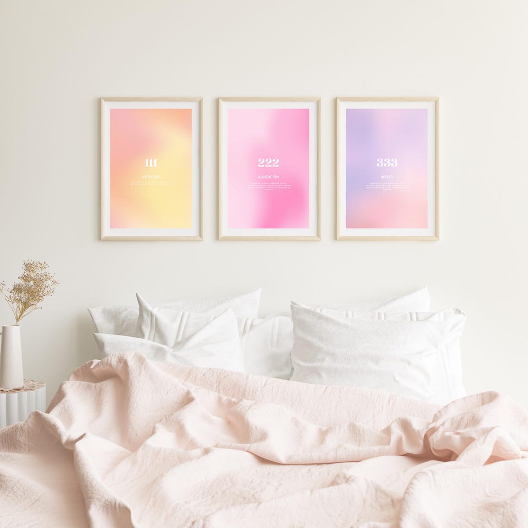 Angel Numbers Set of 4 numbers 111,222,333,444 With Inspirational ...