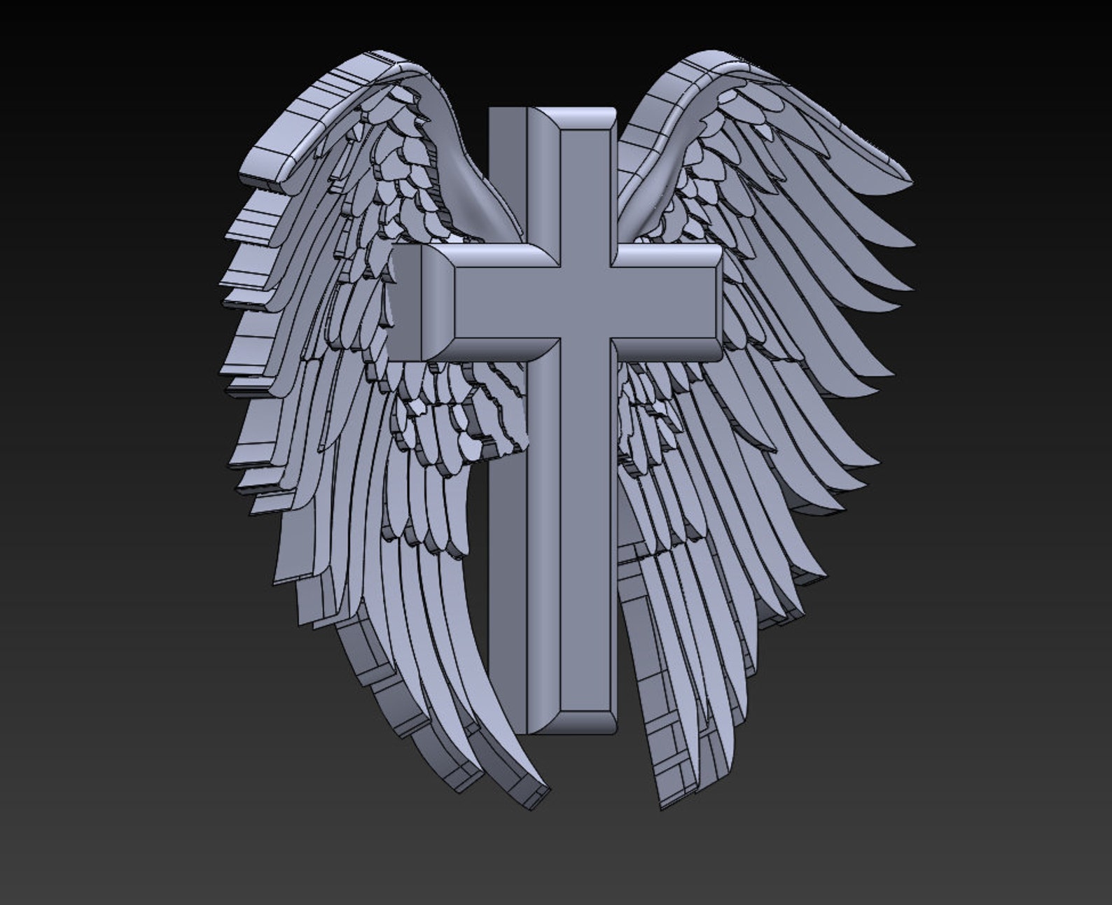 Cross With Angel Wings STL File for 3d Printing and CNC - Etsy