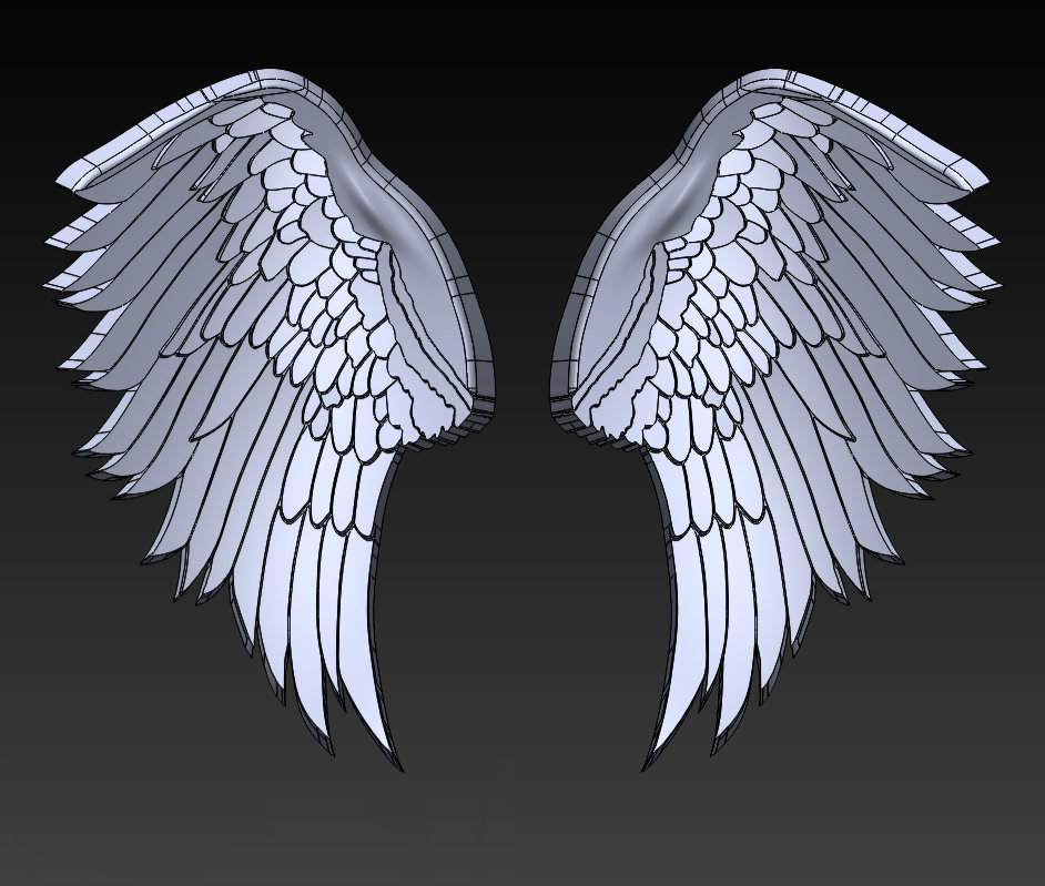 Angel Wings STL File for 3D Printing and CNC - Etsy