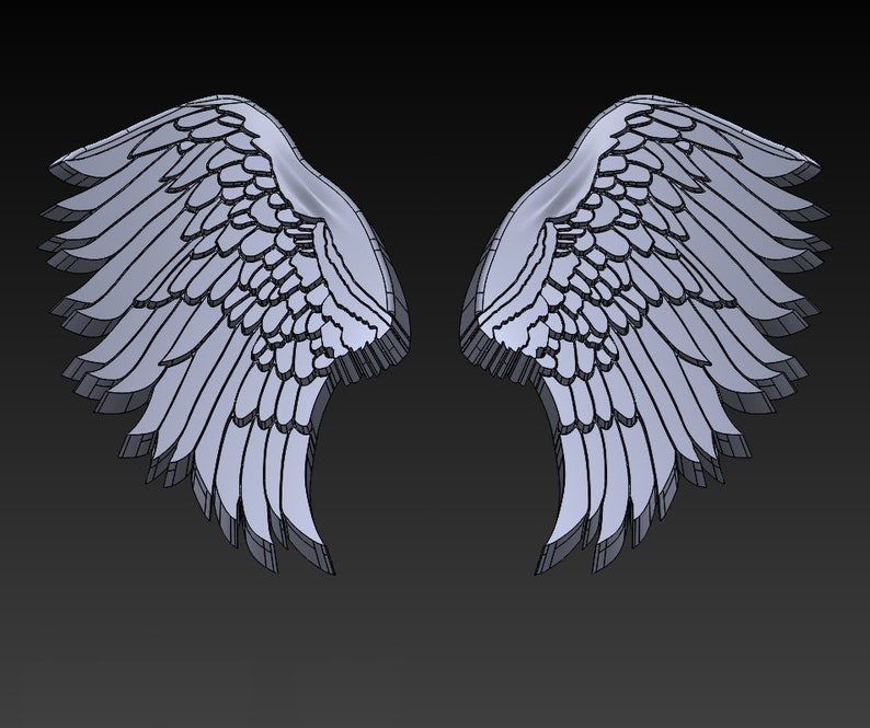 Angel Wings STL File for 3D Printing and CNC - Etsy