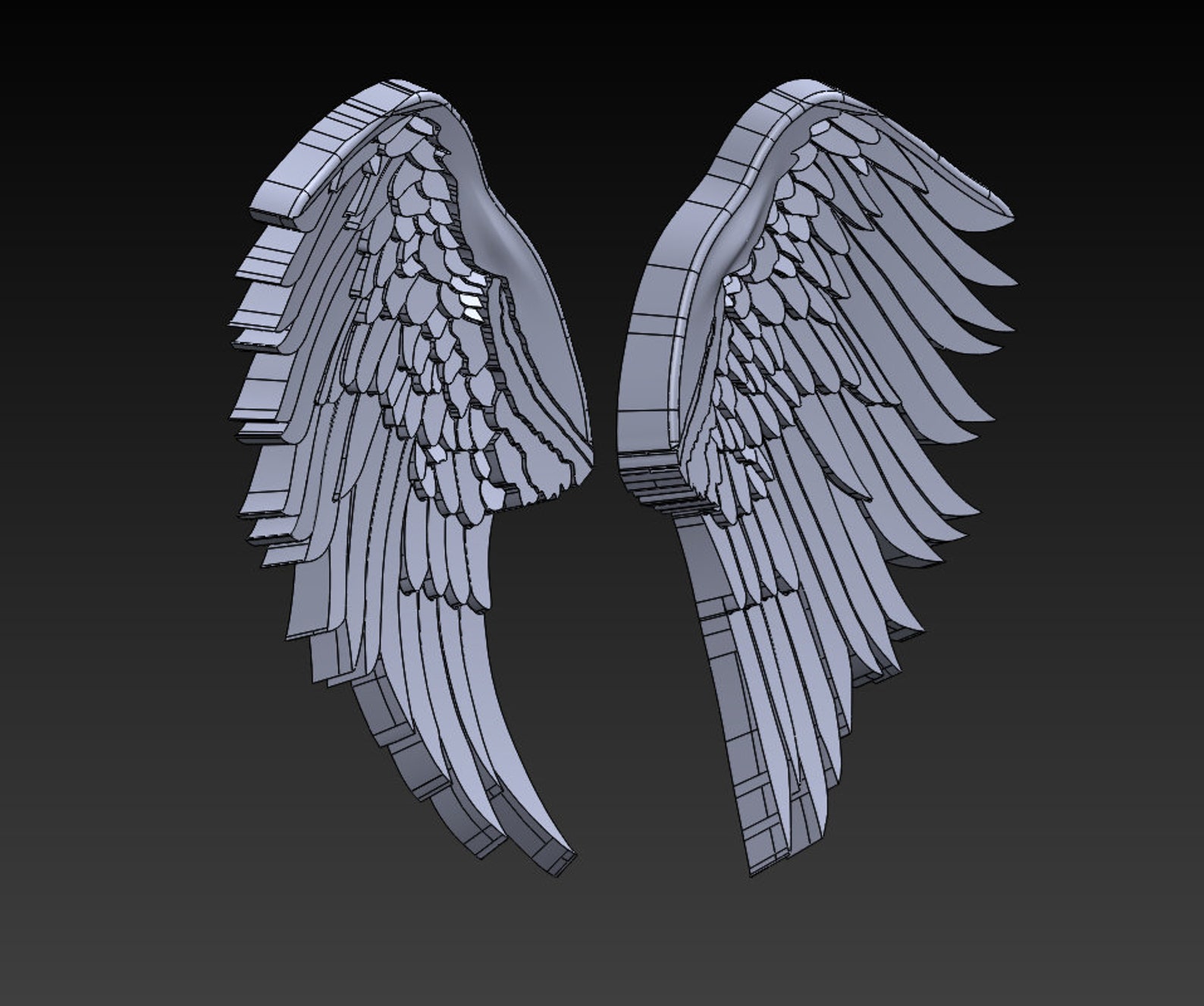 Angel Wings STL File for 3D Printing and CNC - Etsy