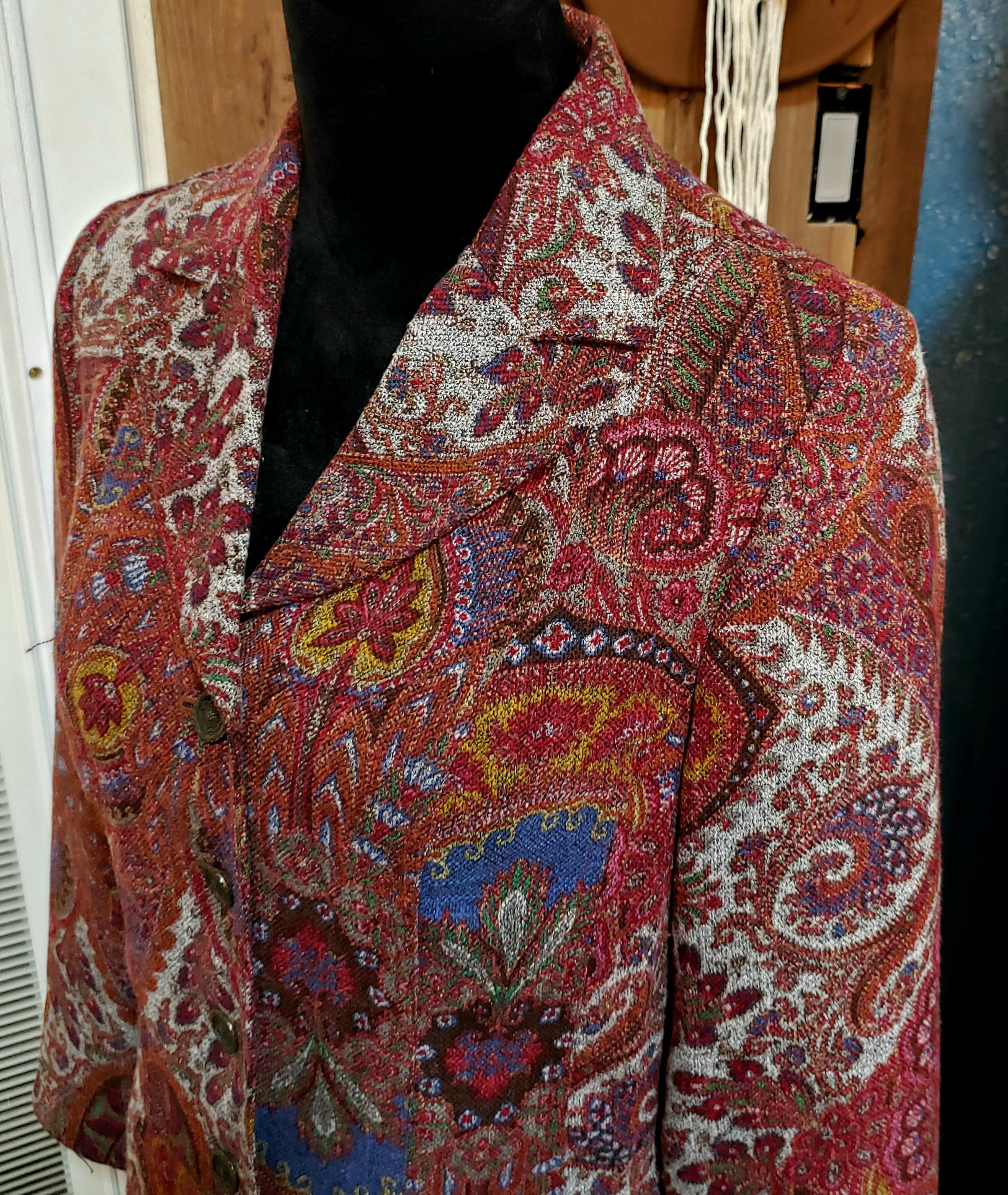 Vintage Tapestry Boho Paisley Jacket Blazer - Etsy