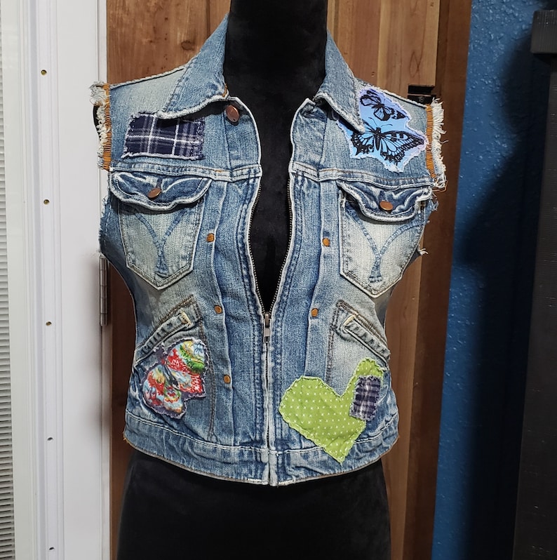 FREE ROSE DESIGNS Upcycled Bohemian Butterflies Patchwork Sz Small ...