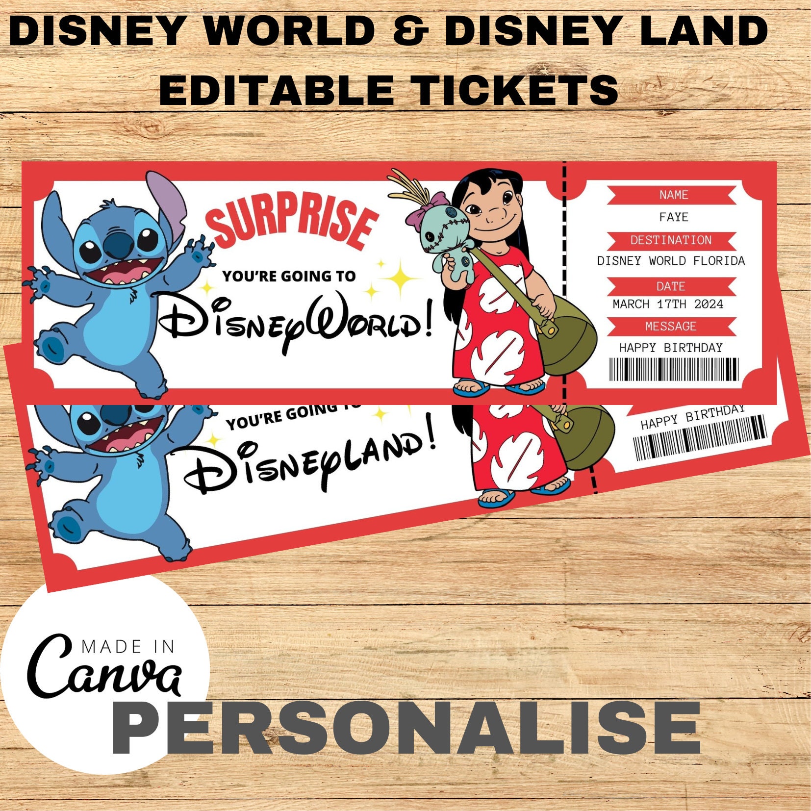 Editable Ticket, Diy Printable Airline Ticket. Editable Ticket Template ...