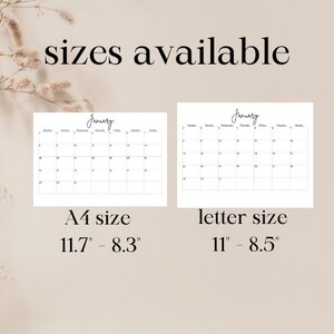 2024 Minimalist Calendar, Printable Wall Calendar, Monthly Planner ...