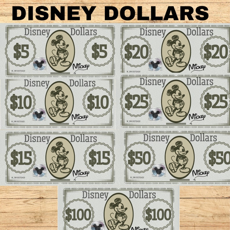 Instant Download, Dollars, Theme Park Money, Orlando Spending Money ...