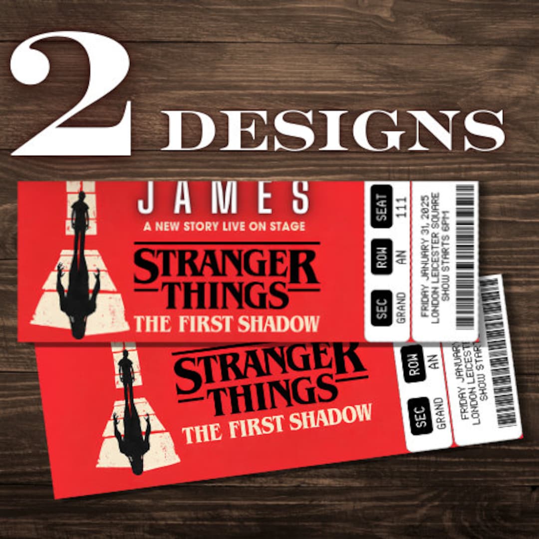 Printable Stranger Things Theatre Tickets, Personalized Gift Reveal ...