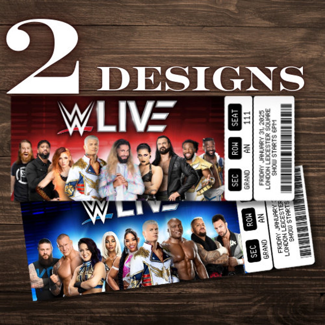 Printable WWE Live Tickets Personalized Gift Reveal Editable West End ...