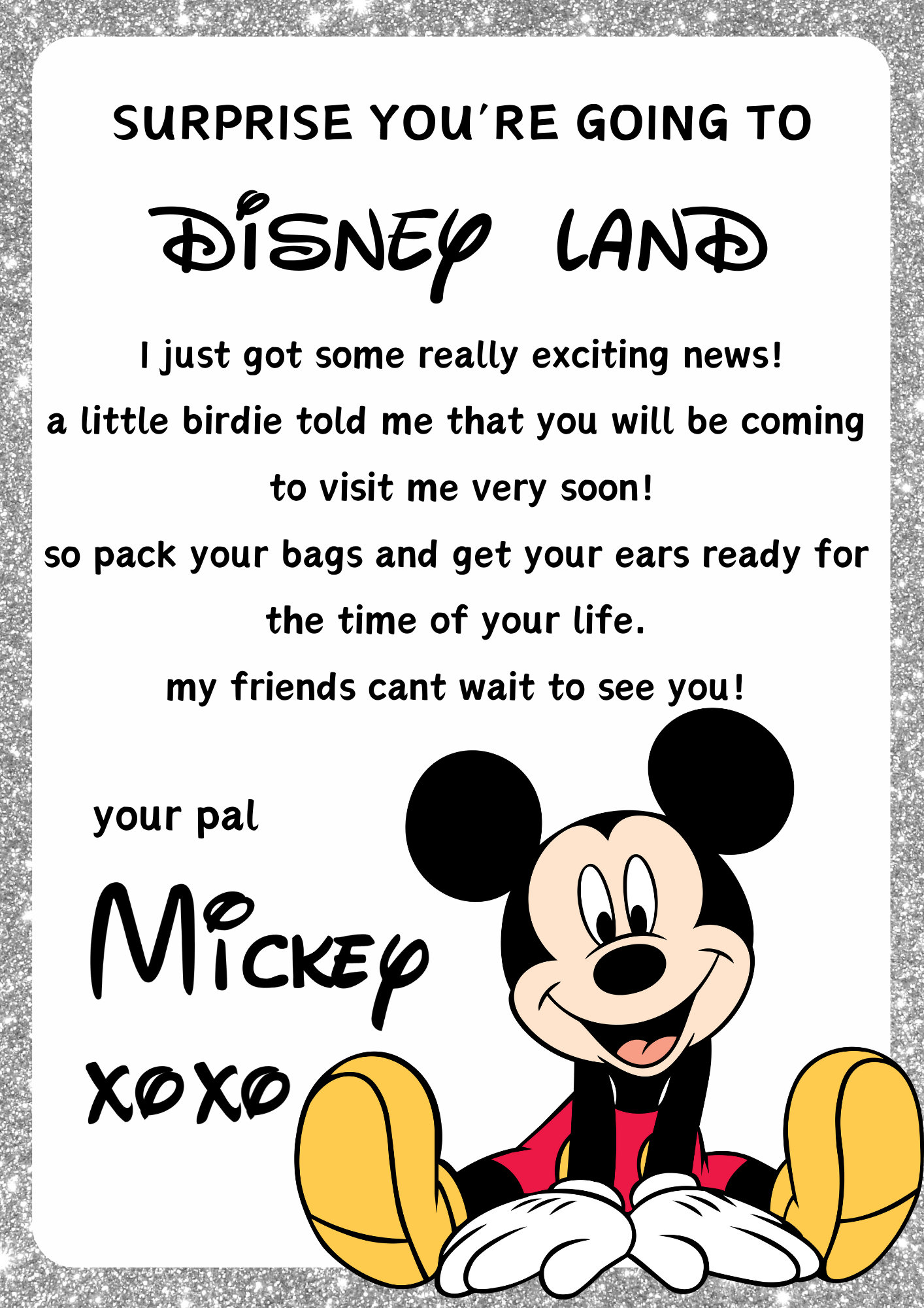 Editable Template Trip Reveal Bundle Mickey Scavenger Hunt Tickets ...