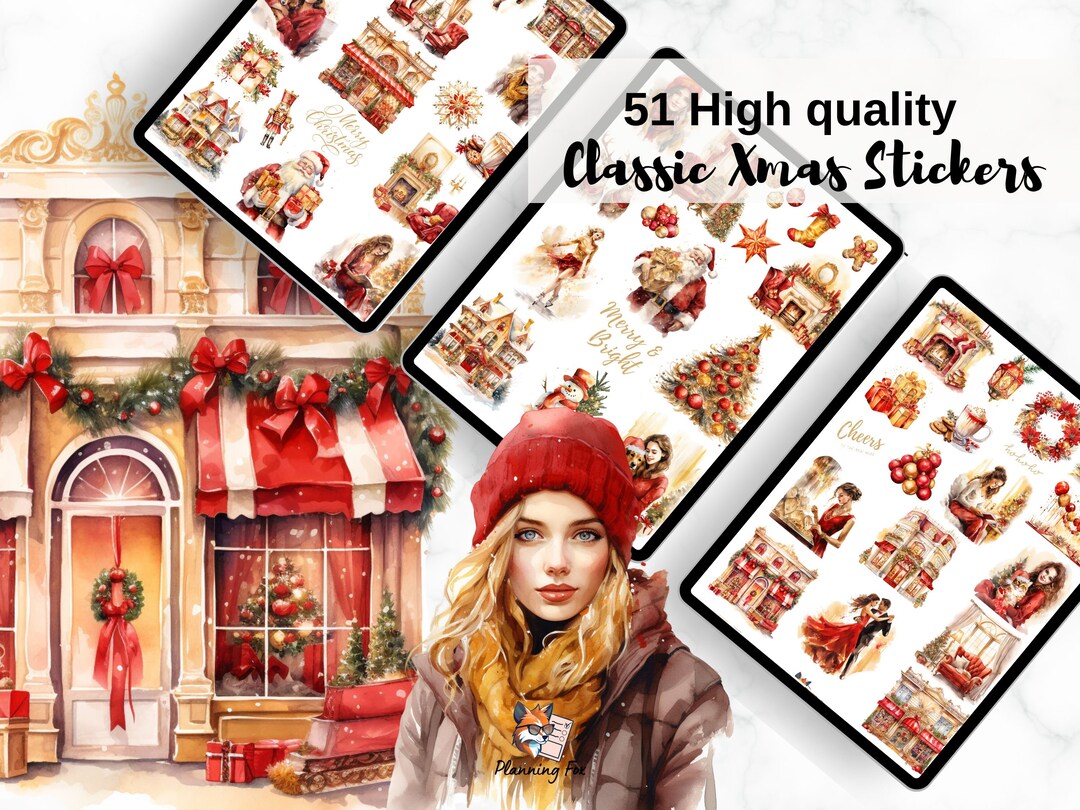 Christmas Digital Stickers Goodnotes, Festive Holiday Goodnotes ...