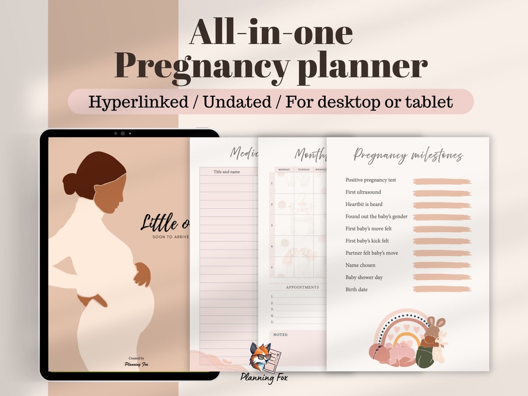 Pregnancy Planner Digital, Pregnancy Checklist, Pregnancy Milestones ...