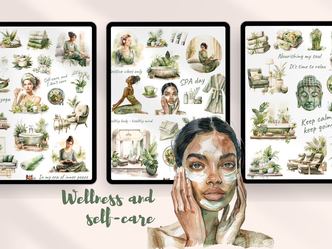 Self-care Digital Stickers Goodnotes, Elements for Wellness Planner ...