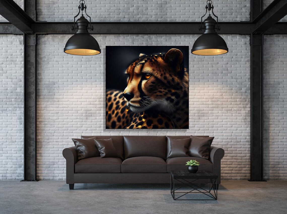Cheetah Portrait: Sleek Aluminum Metal Print, Modern Wildlife Art - Etsy
