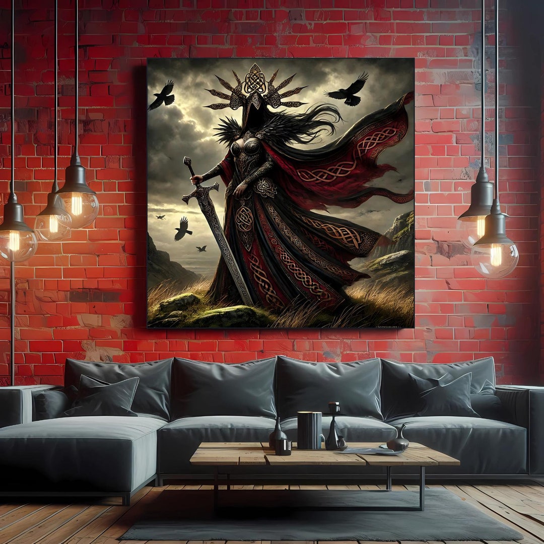 Dark Gothic Valkyrie Warrior Aluminum Metal Print, Norse Mythology ...
