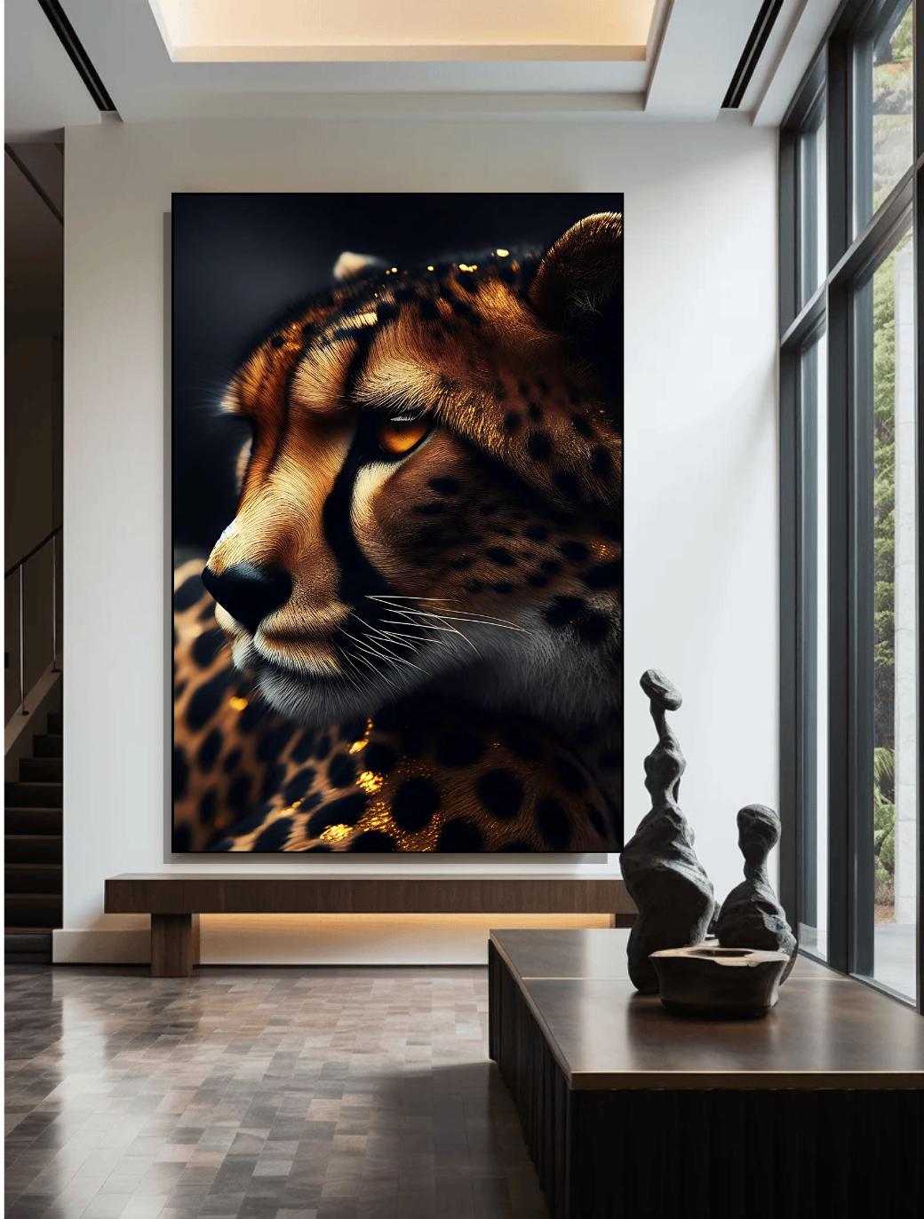 Cheetah Portrait: Sleek Aluminum Metal Print, Modern Wildlife Art - Etsy