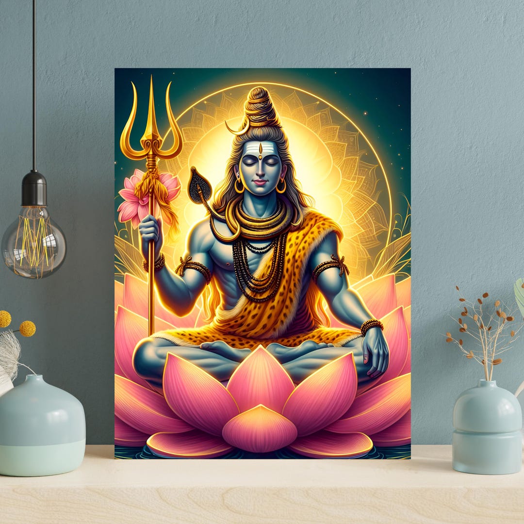 Lord Shiva Cosmic Galaxy Meditation Power Aluminum Metal Print, Mahadev ...