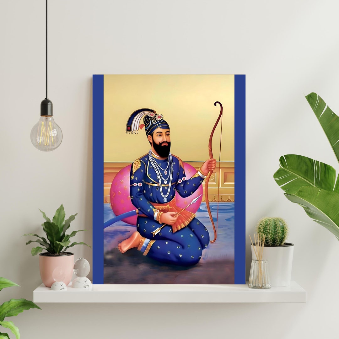 Guru Gobind Singh Ji Elegant Portrait Aluminum Metal Print, Sikhism ...