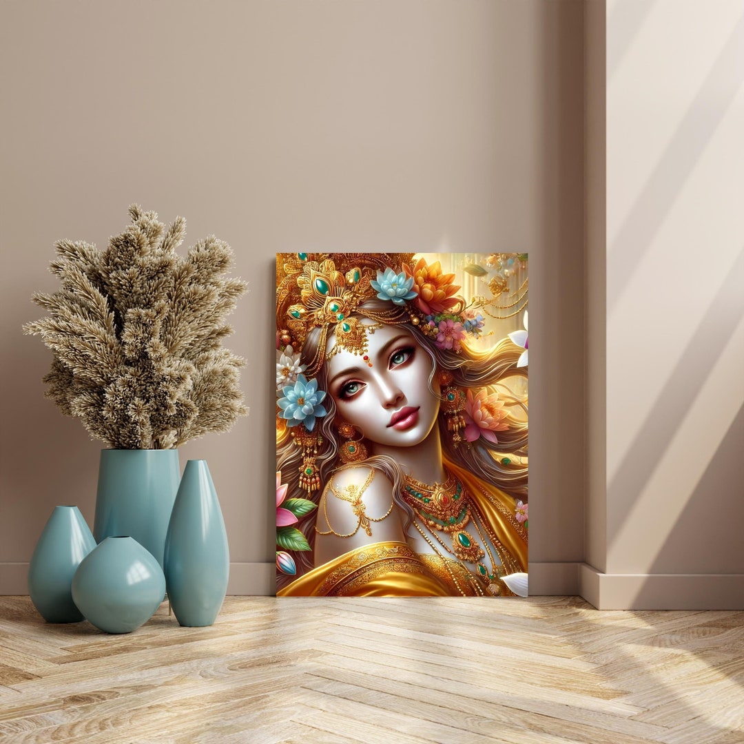 Divine Rati Goddess Aluminum Metal Print, Hindu Deity Radiant Portrait ...