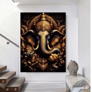 Majestic Lord Ganesha With Gold Details| Spiritual Hindu God Ganesh ...