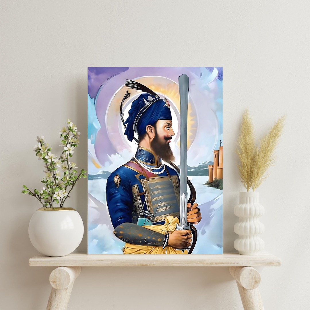 Guru Gobind Singh Ji Abstract Art Portrait Aluminum Metal Print ...
