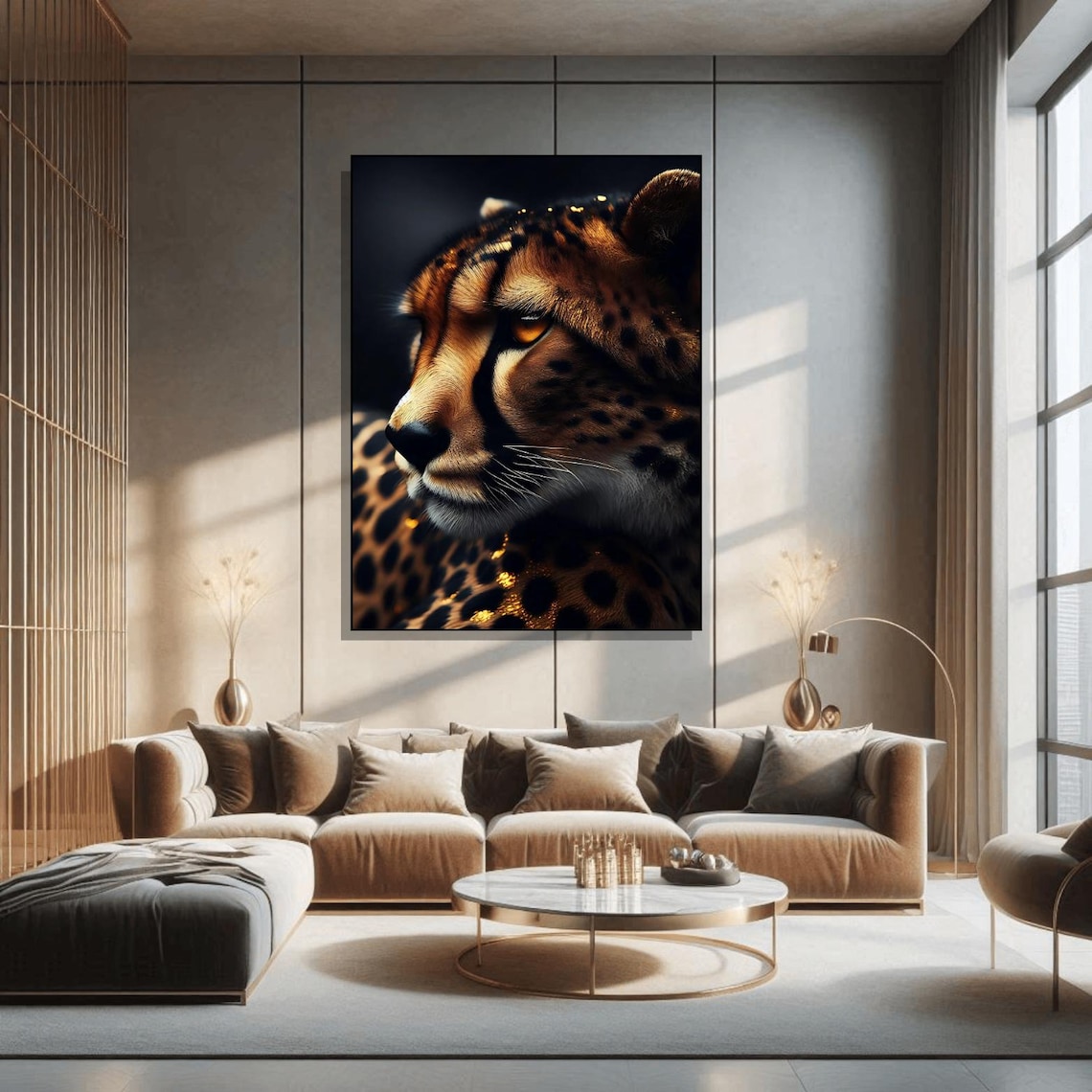 Cheetah Portrait: Sleek Aluminum Metal Print, Modern Wildlife Art - Etsy