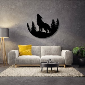 Stunning Wolf Metal Cut Wall Art Design for Wilderness Wildlife ...
