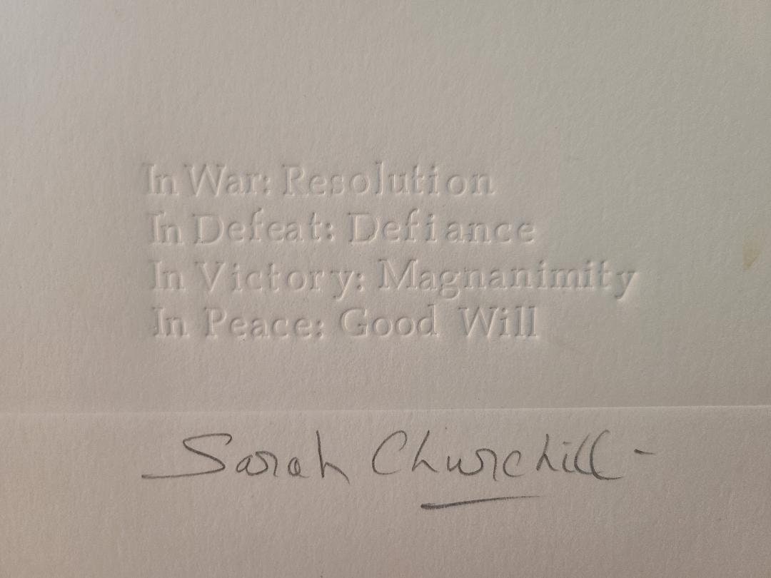 Winston Churchill Lithograph Signed by Artists and Sarah Churchill 68 ...