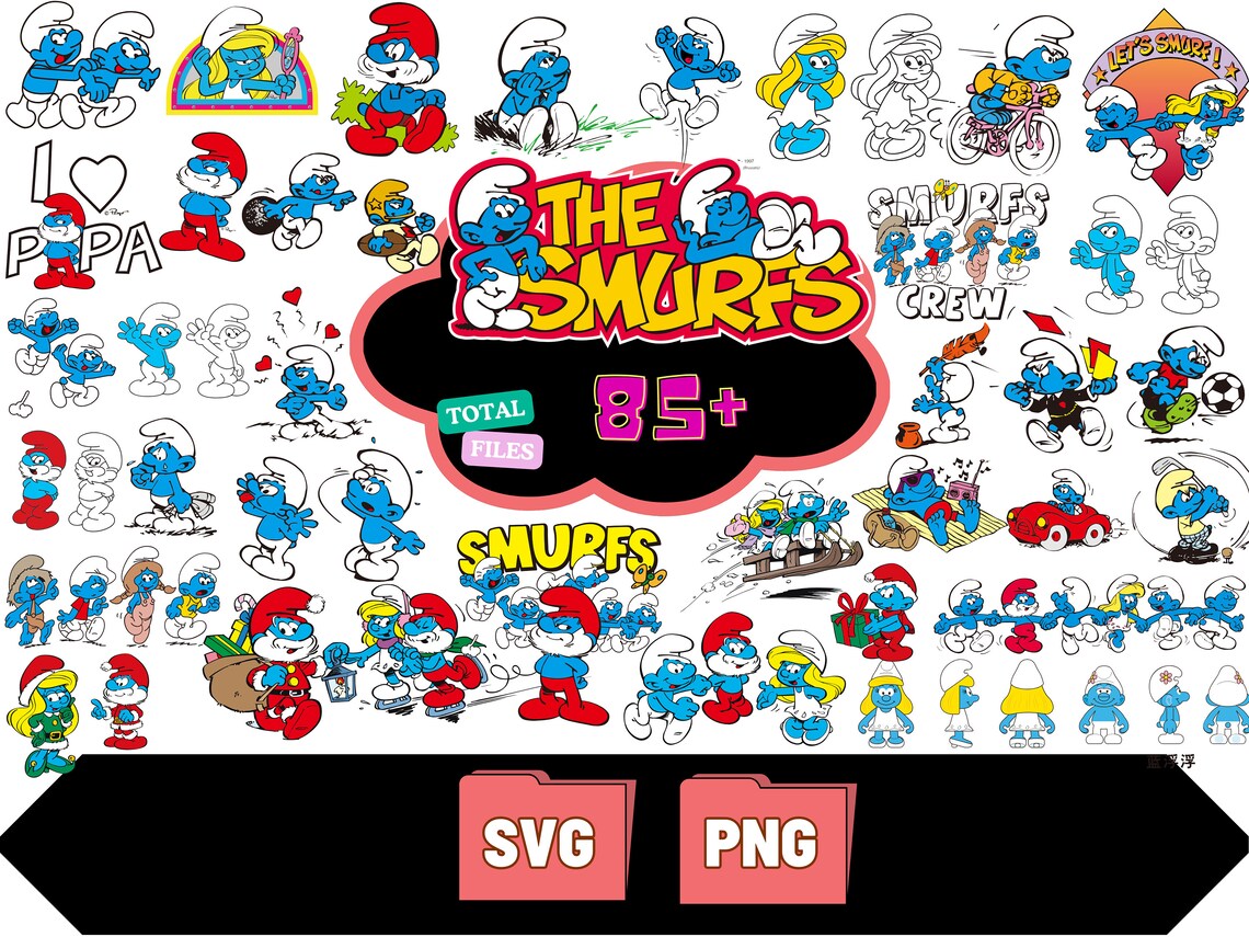Smurfs Svg Bundle, Smurfs Png, Clipart Files, Smurfs Svg for Cricut ...