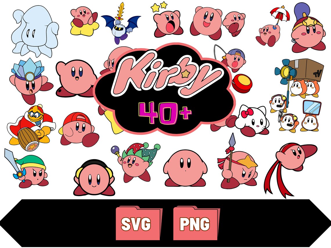 40 Kirby Svg Bundle Svg, Kirby Svg, Game Svg, Layered, Kirby Clipart, T ...