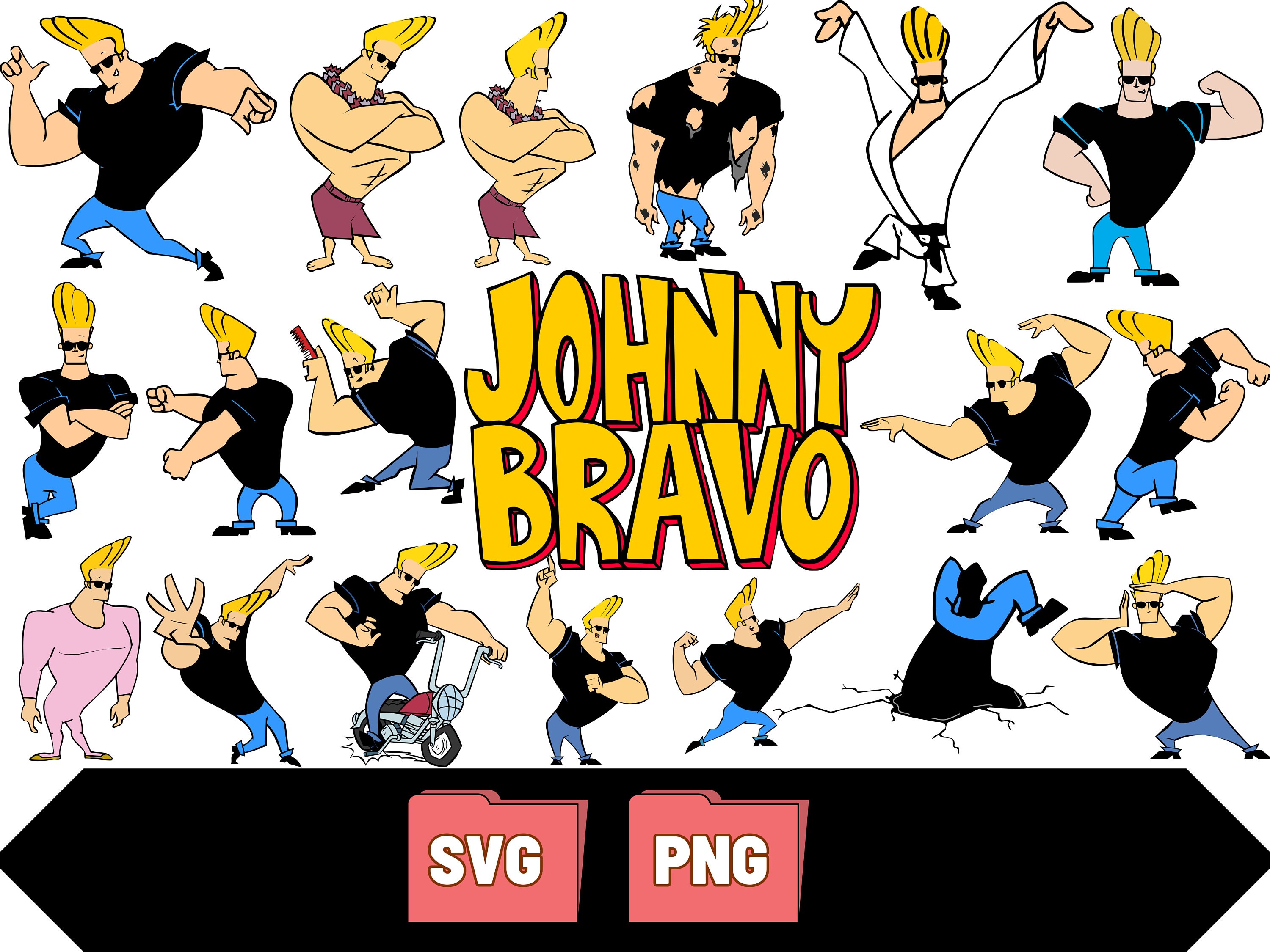 Bravo SVG, Johnny Bravo Vector, Johnny Bravo SVG Bundle, Johnny Bravo ...