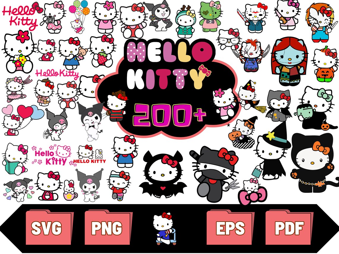 Kawaii Kitty Svg Bundle, Cute Cat Svg, Kitty Svg, Kawaii Kitty Clipart ...