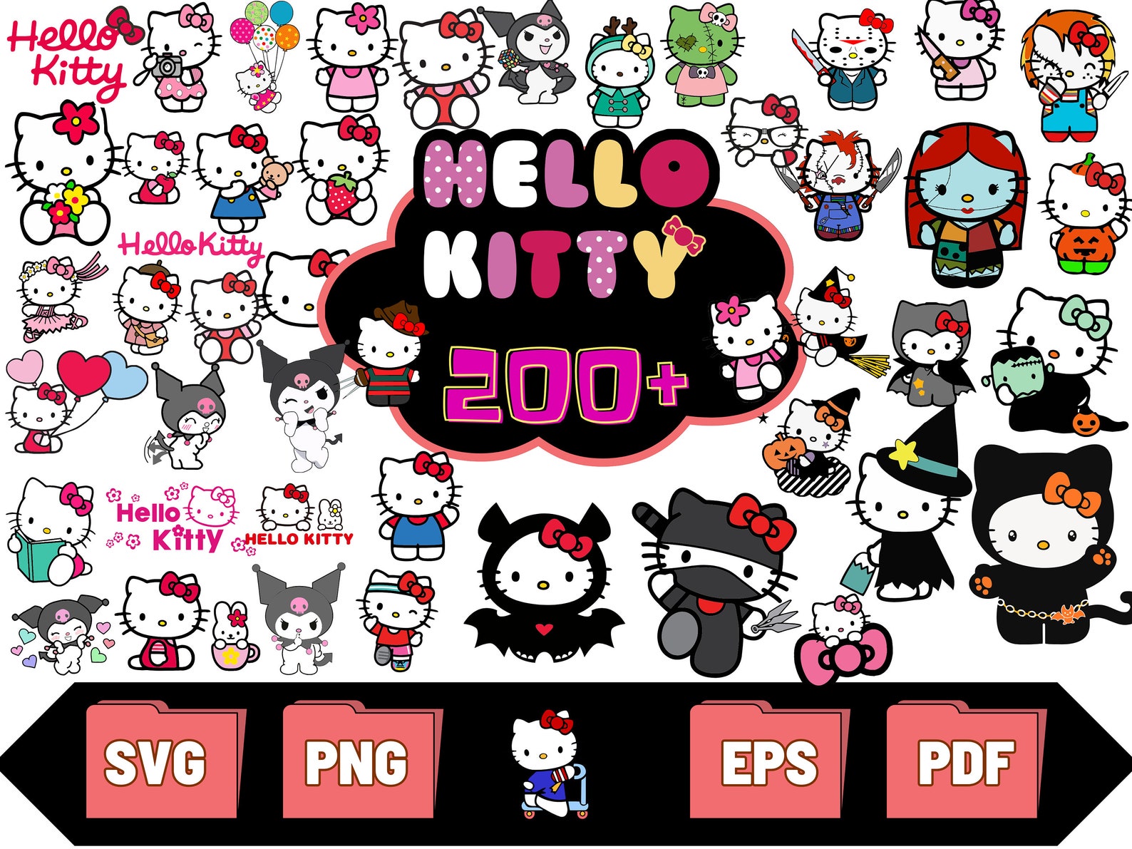 Kawaii Kitty Svg Bundle, Cute Cat Svg, Kitty Svg, Kawaii Kitty Clipart ...