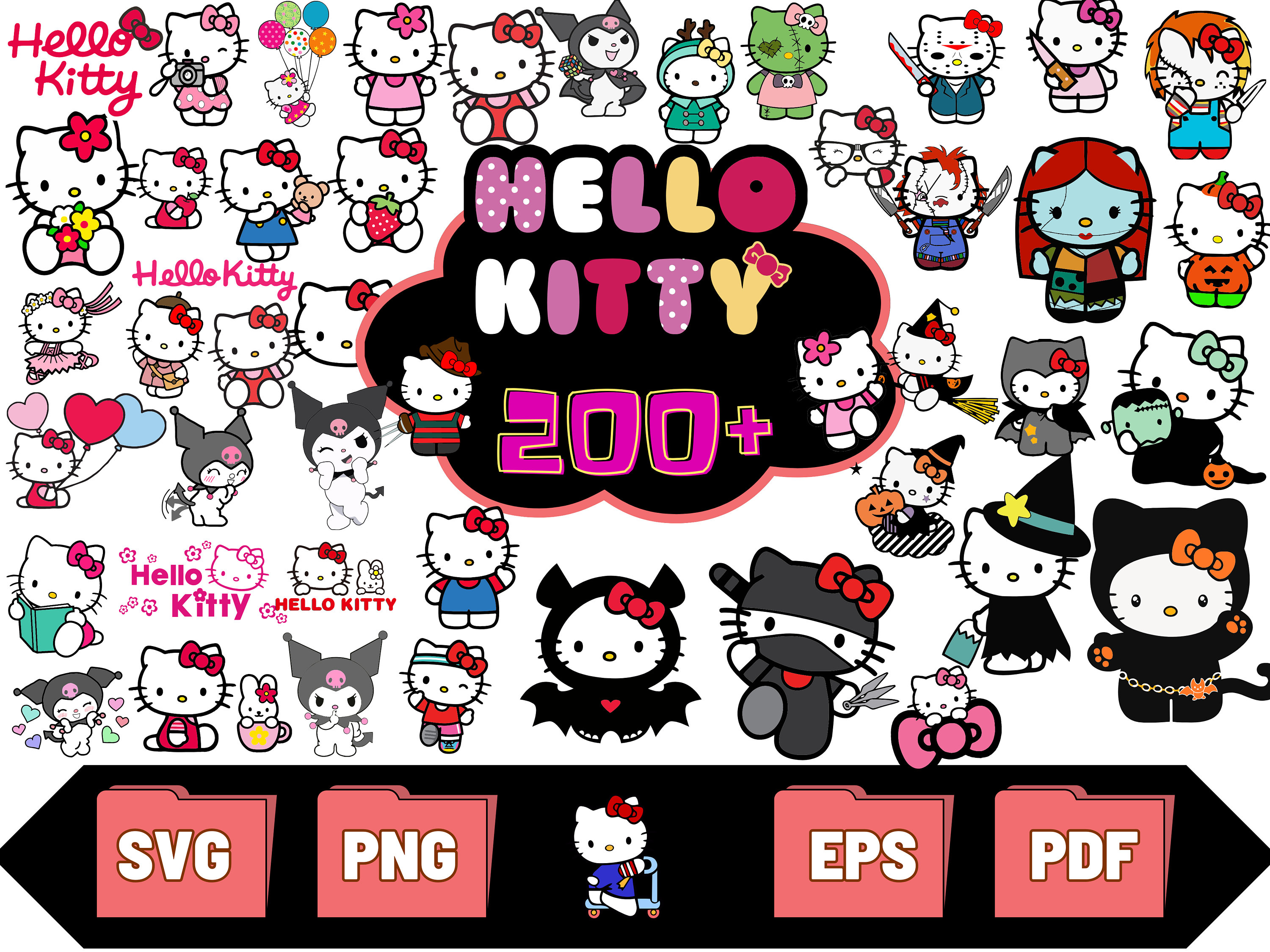 Kawaii Kitty Svg Bundle, Cute Cat Svg, Kitty Svg, Kawaii Kitty Clipart ...