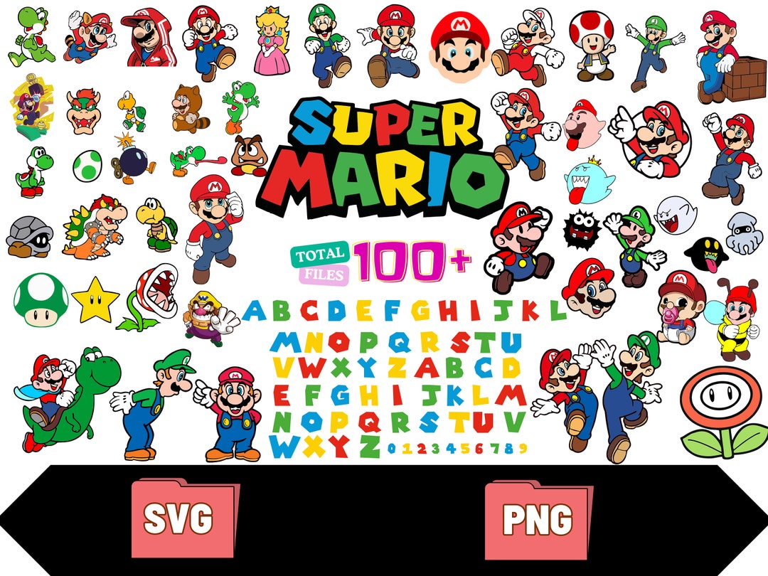 Super Mario SVG Bundle for Cricut and Sublimation, Mario Family Layered ...